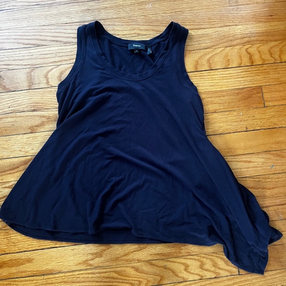 Theory | Tops | Theory Tank With Side Slit In Navy | Poshmark